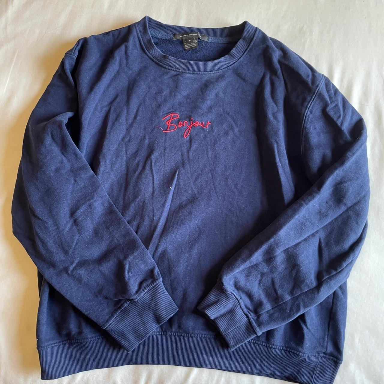 French Connection Women's Navy Sweatshirt | Depop