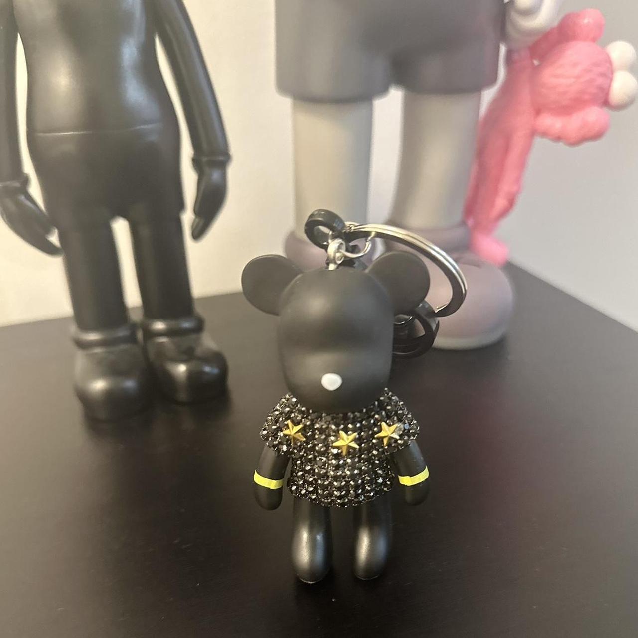 Black Hypebeast Bearbrick Doll Keychain Ring With... - Depop