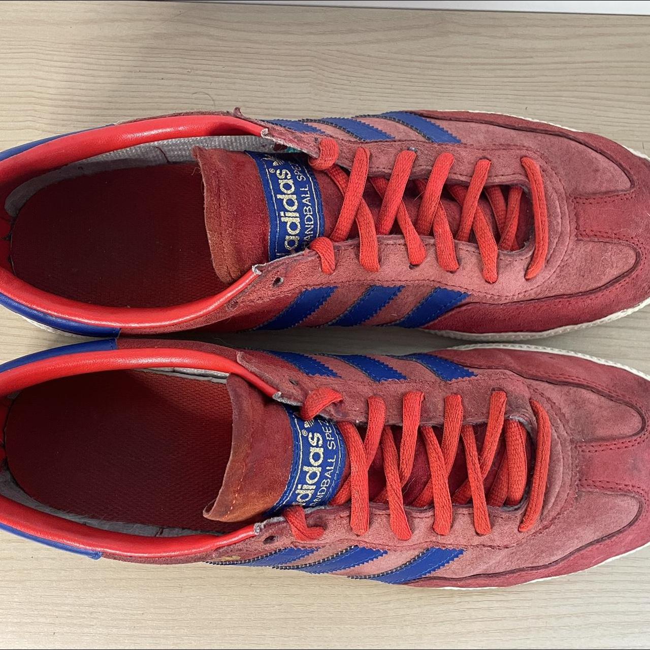 Adidas Originals Men's Red and Blue Trainers | Depop