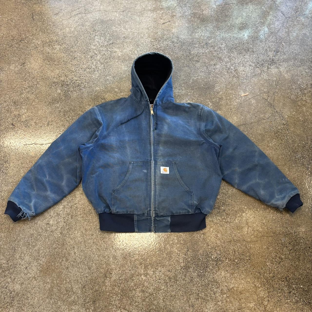 blue vintage carhartt jo6 jacket j130 fits a... | Depop