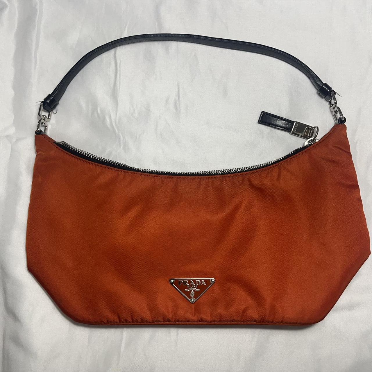 Orange authentic vintage nylon Prada purse Small... - Depop