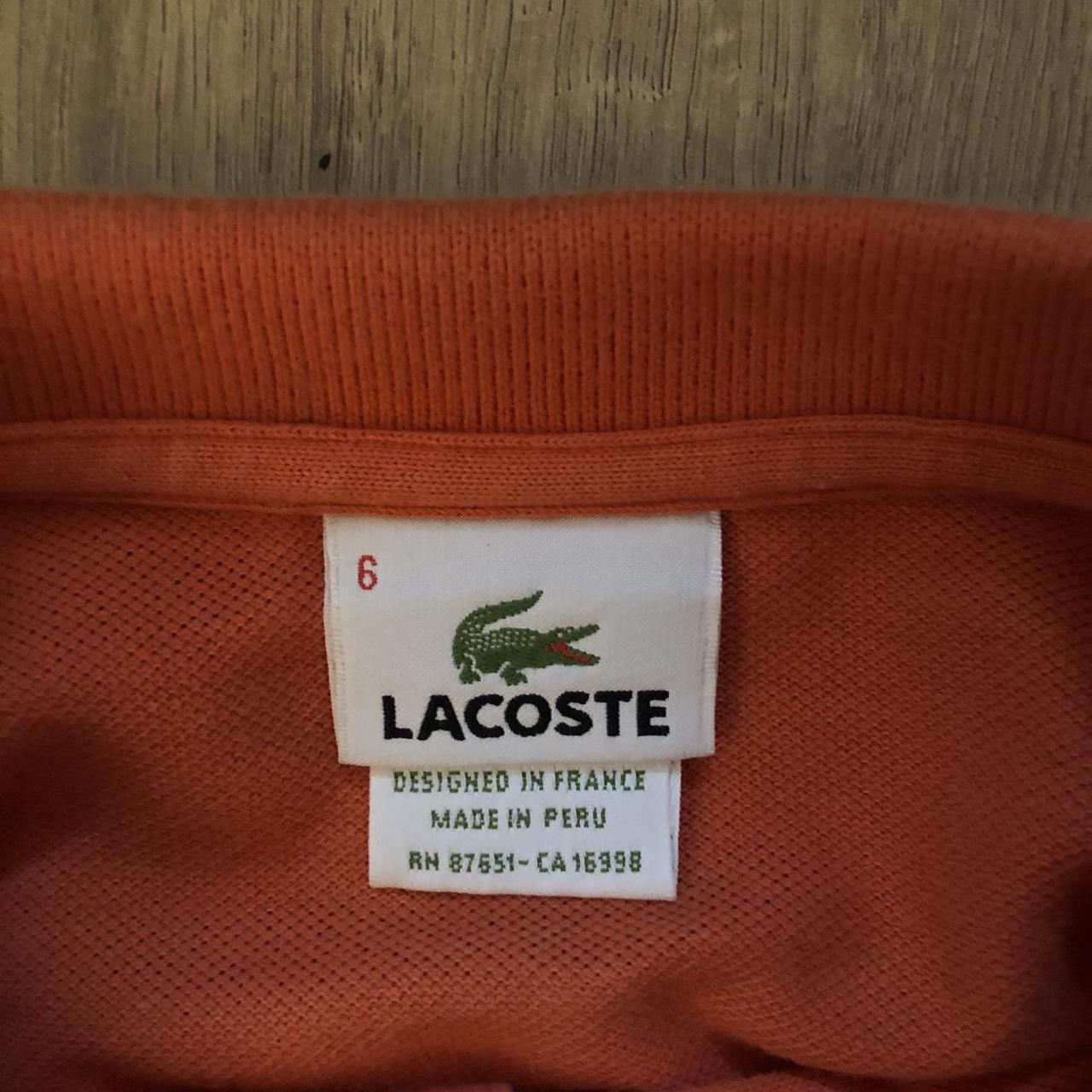 Vintage Lacoste Orange Polo Shirt Beautiful Sun... - Depop