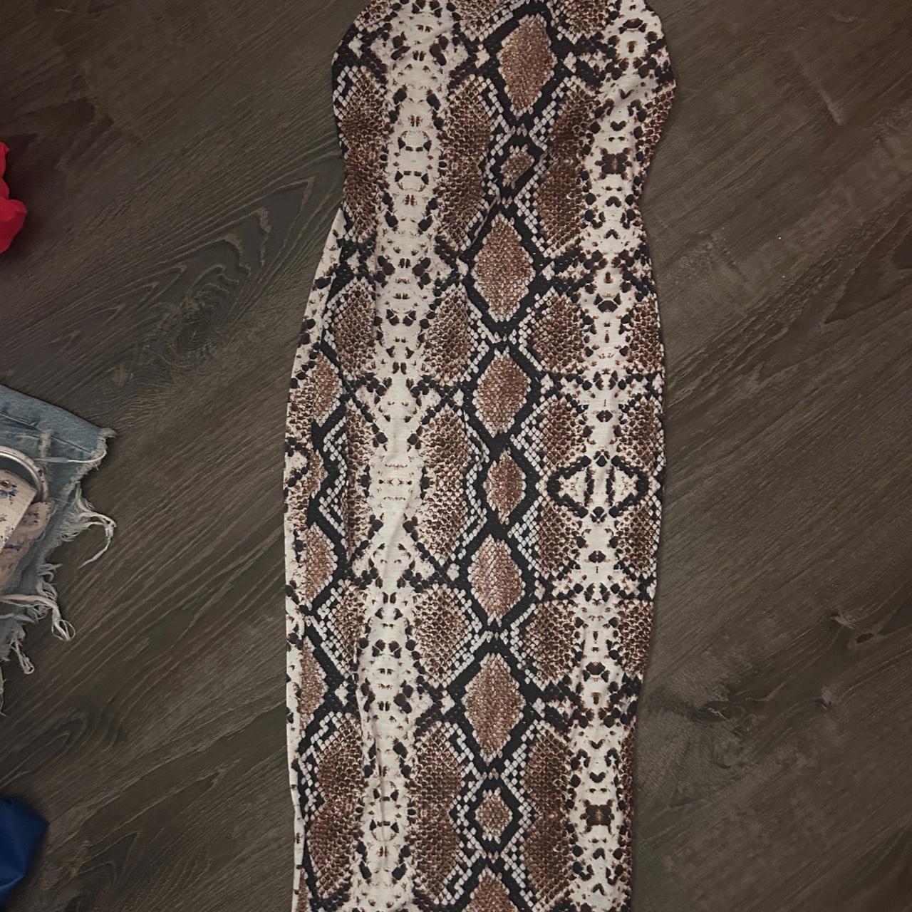 snake skin body con maxi dredd from pretty little... | Depop