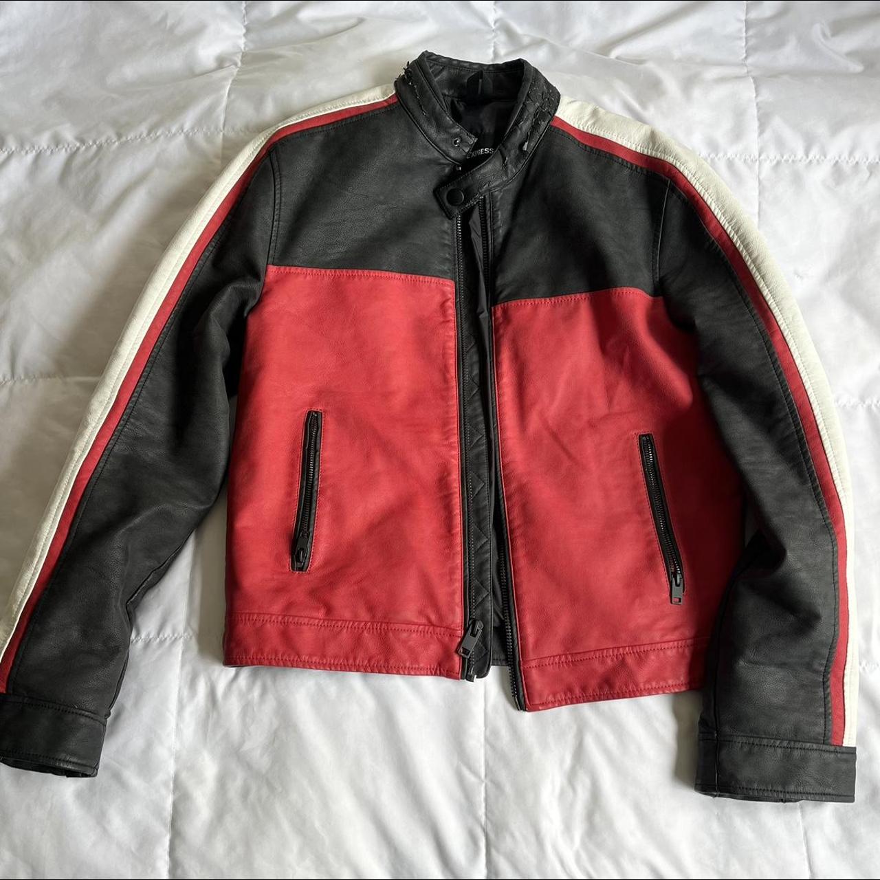 Express Men's Red and Black Jacket | Depop