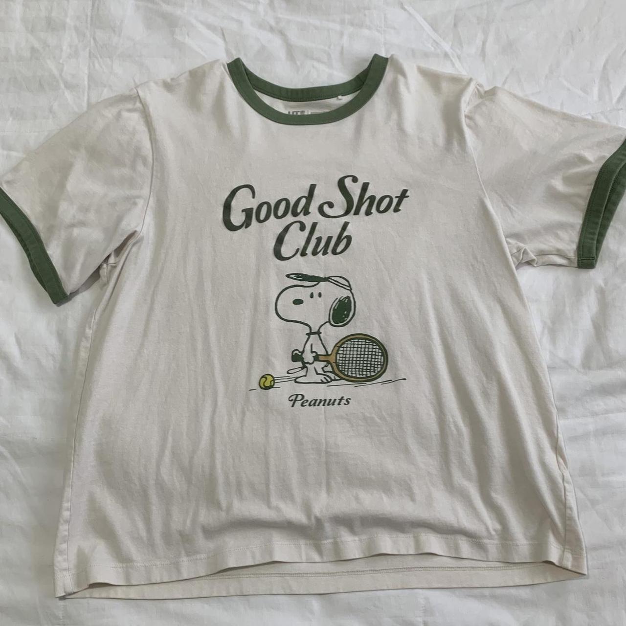 Peanuts Snoopy Good Shot Club tee - white and green... | Depop