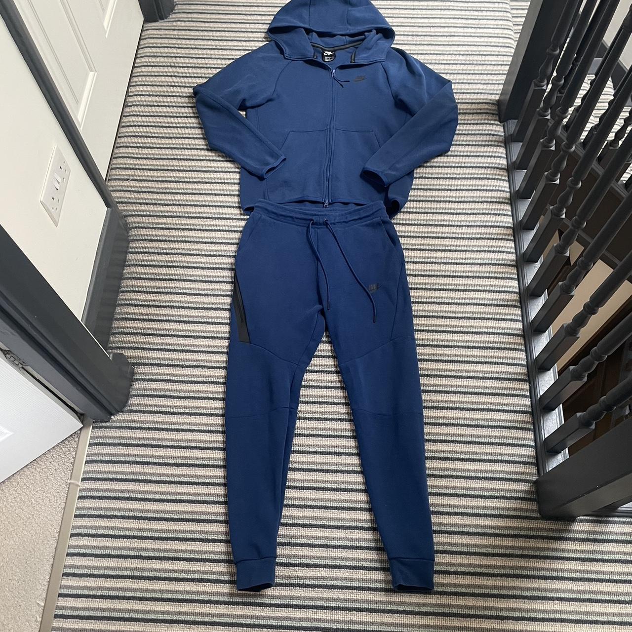Blue Nike Tech Fleece Full Tracksuit Mens Size Small... - Depop