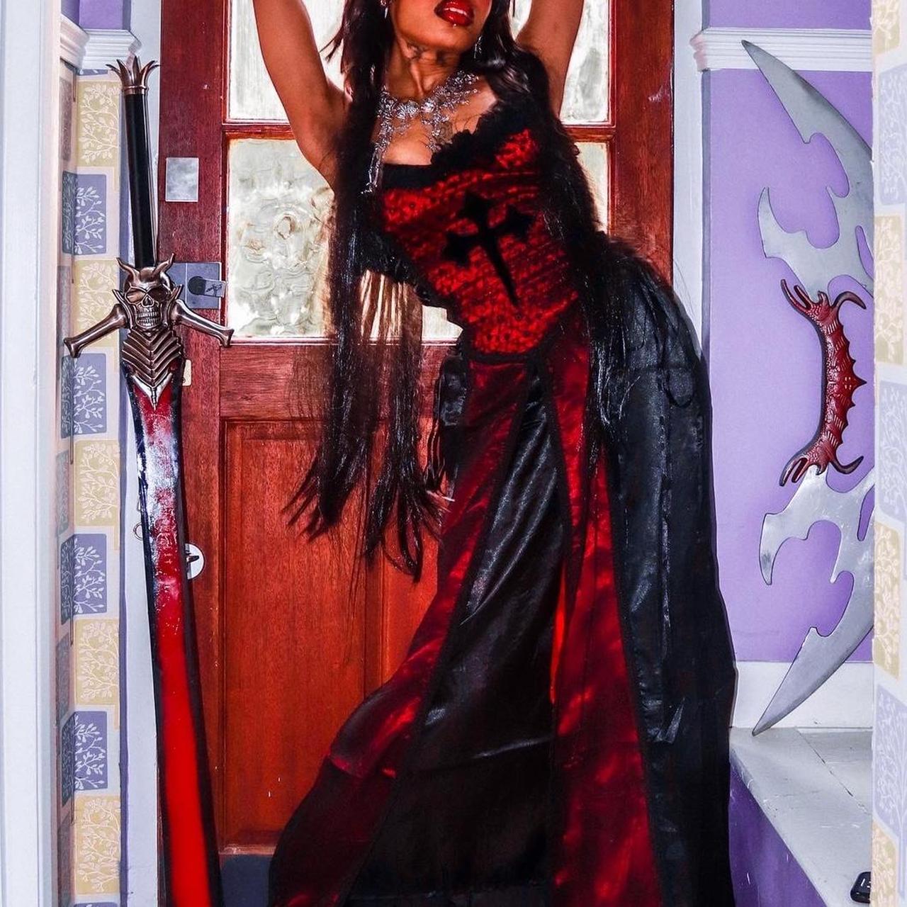 Gravestone vamp dress ️ Goth crucifix vampire... - Depop