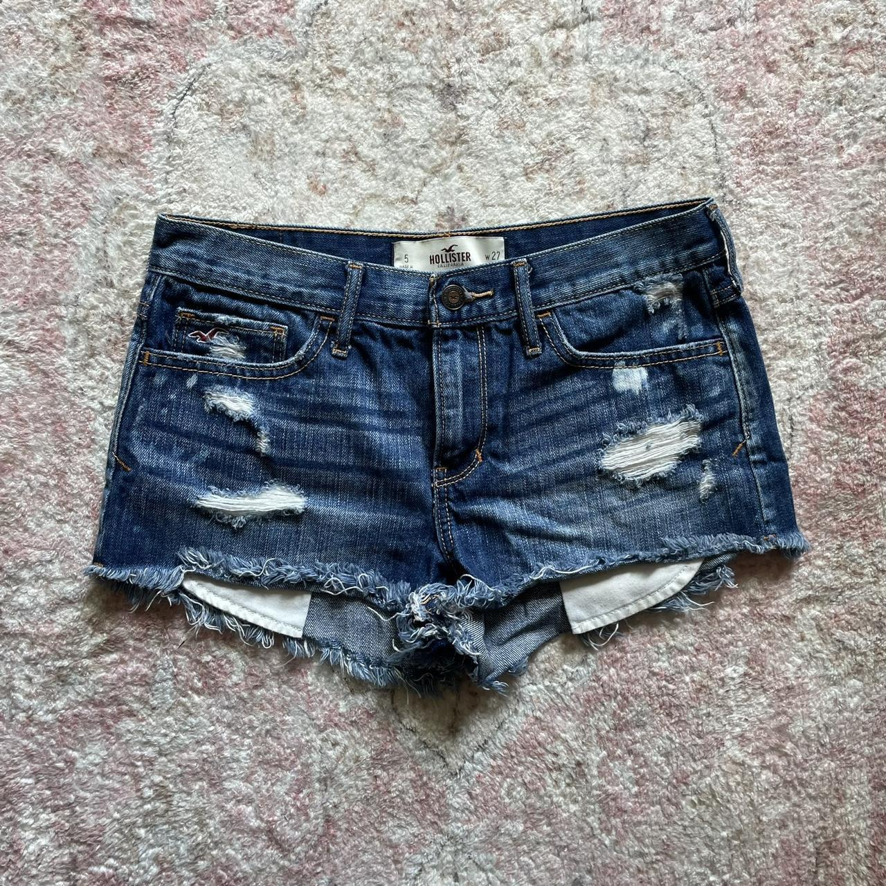 Y2K Hollister Distressed Micro Shorts $12 shipping... - Depop