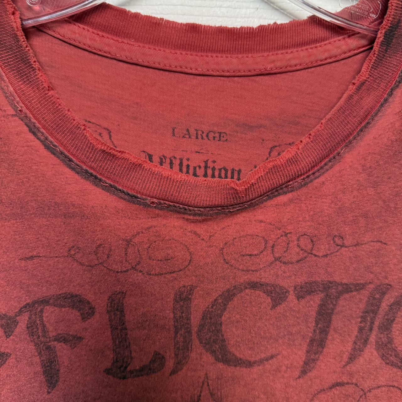 Affliction red and black shirt #goth #affliction - Depop