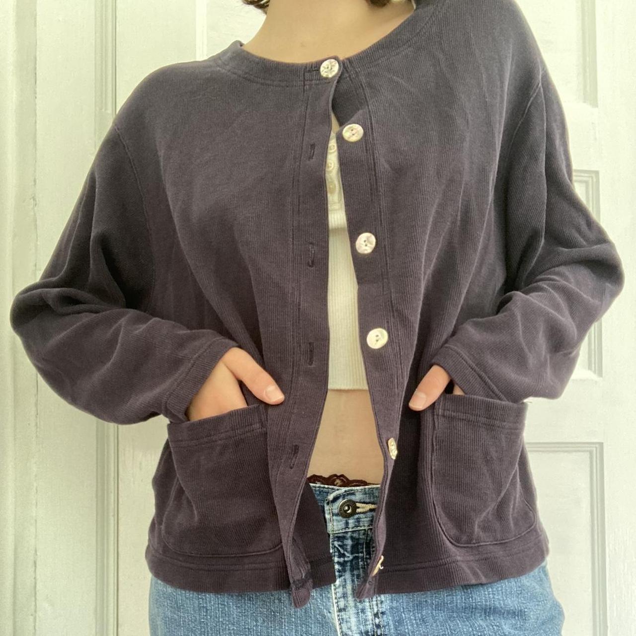 Vintage Talbots Navy Blue Button Up Cardigan With Depop