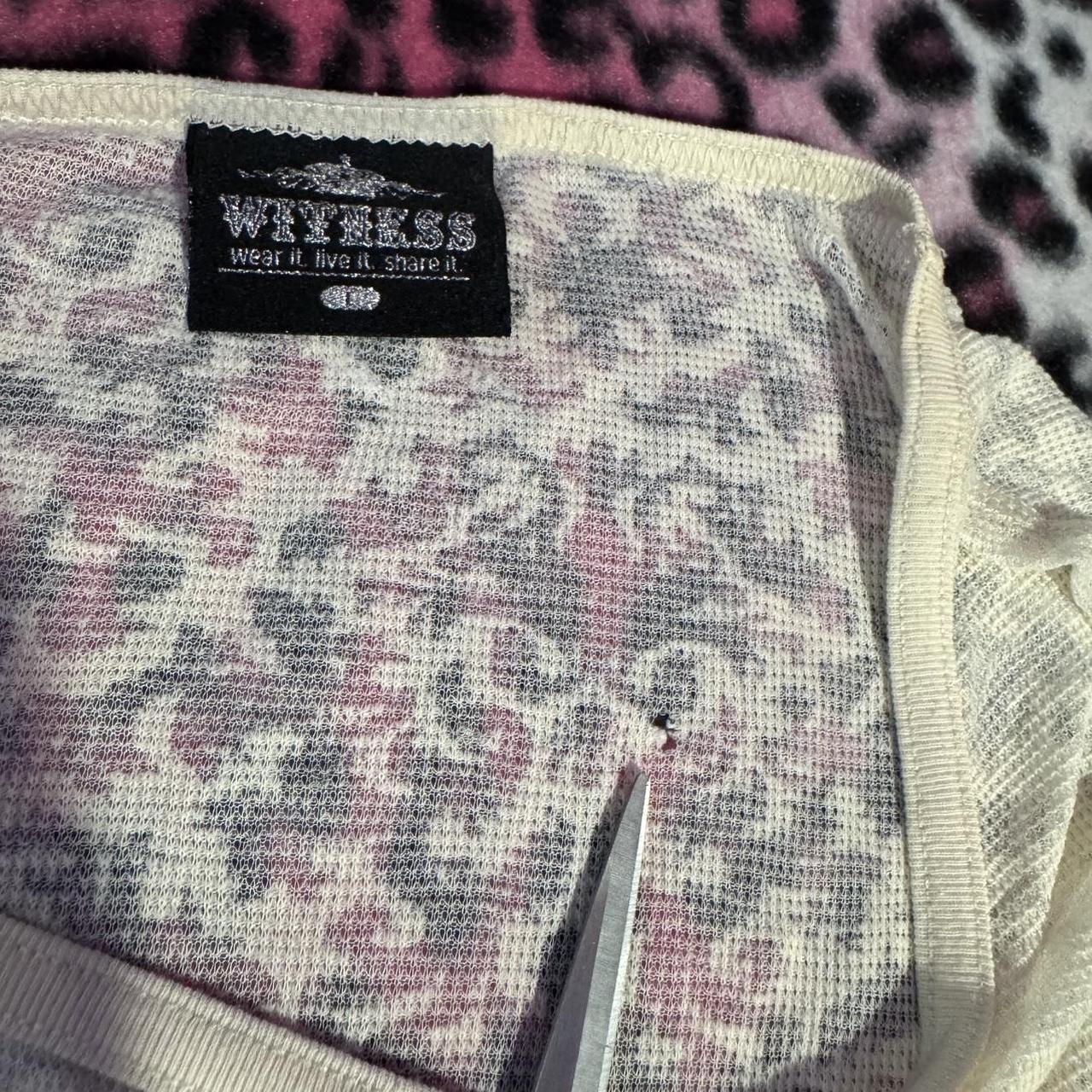 Vintage Witness Sheer Cream Brown / Red Rhinestone... | Depop