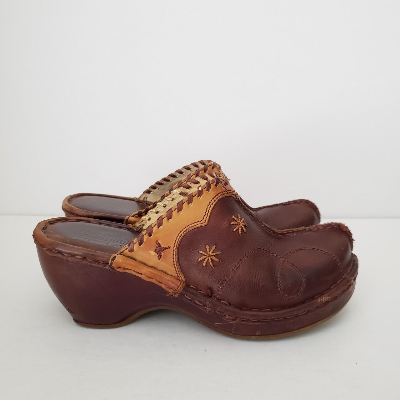Pikolinos Leather Chunky Clogs Mules Womens Size 7.5... - Depop