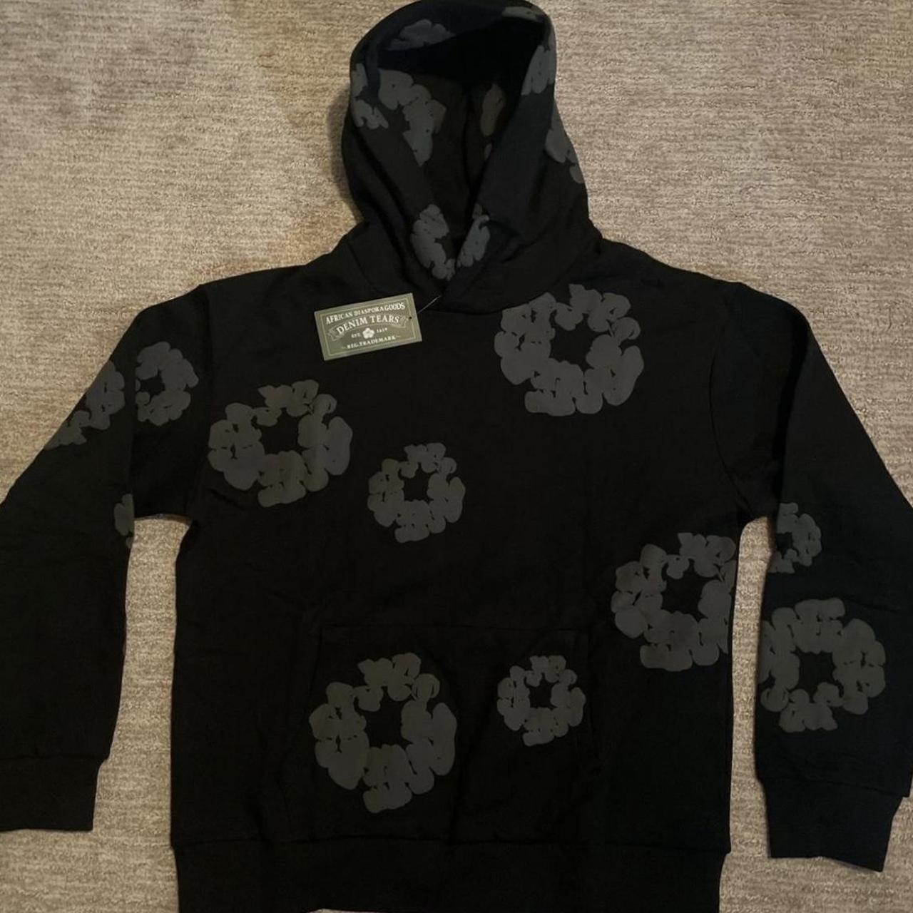 Black Monochrome Denim Tears Hoodie Size M No... - Depop