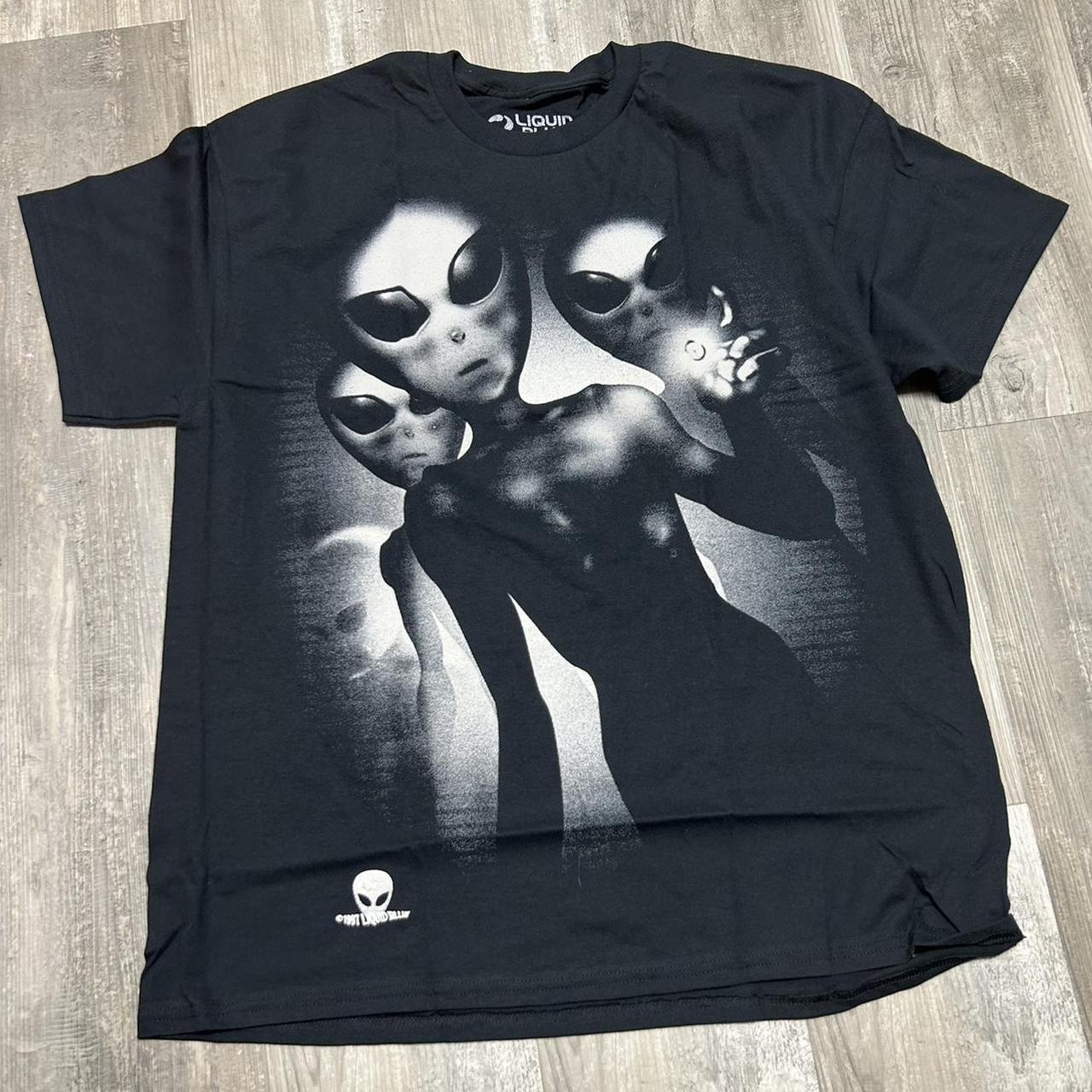 Alien 90s Vintage Liquid Blue 1997 UFO Throwback... - Depop