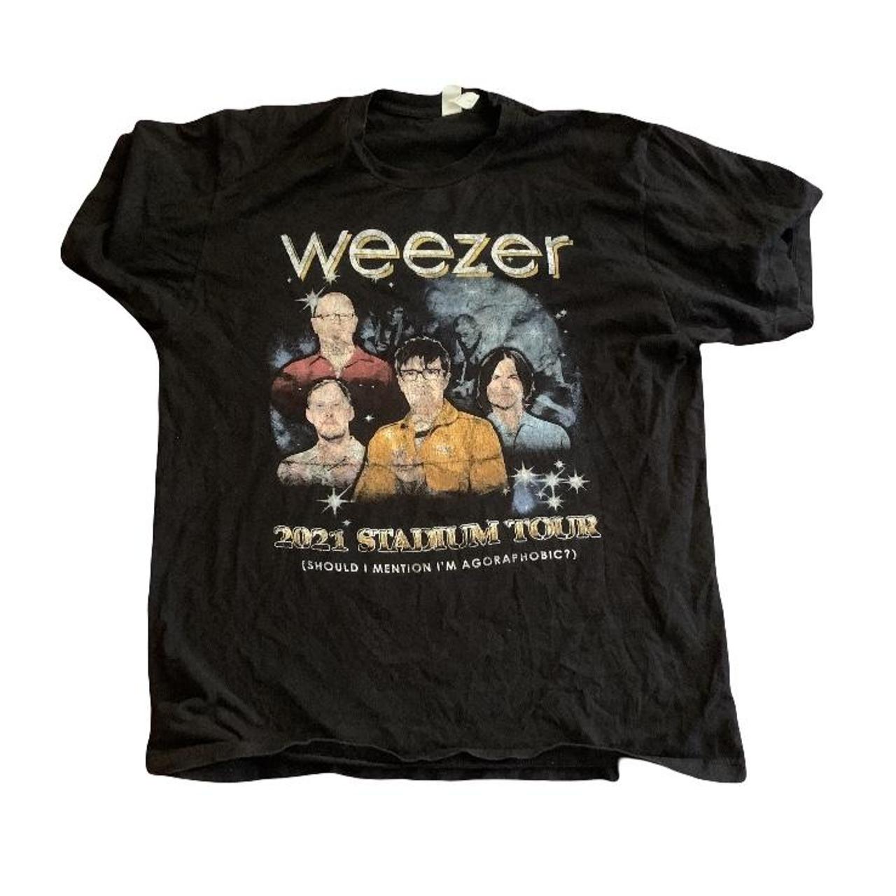 Large Weezer t shirt real merch from their 2021... - Depop
