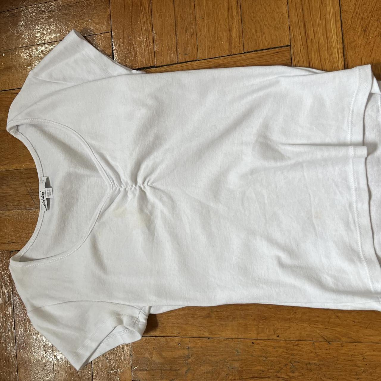 Subdued white scrunched shirt - Depop