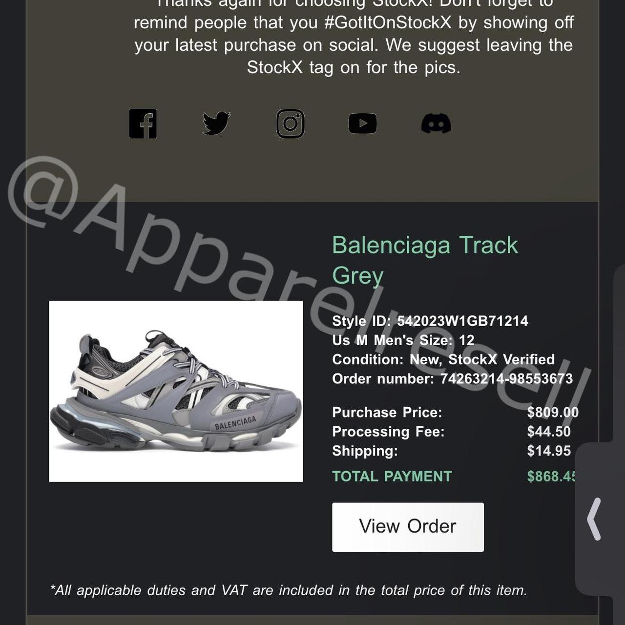 Balenciaga Tracks Worn 4 times has receipt 🧾 and... - Depop