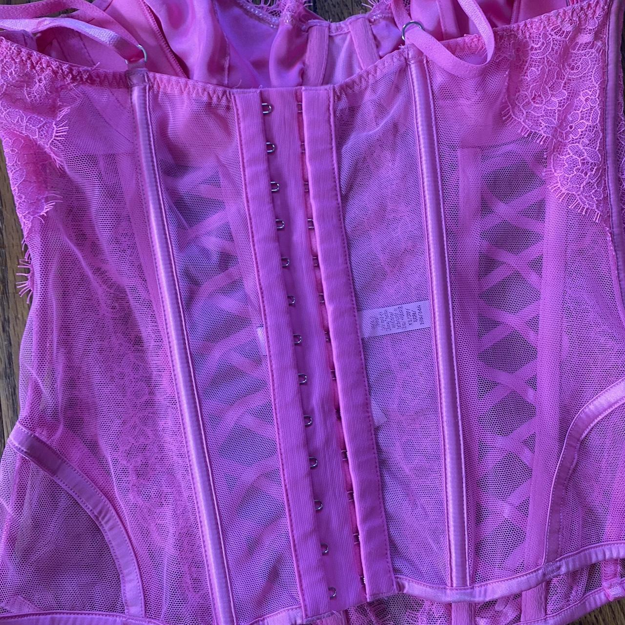 Neon Pink Victorias Secret Lace Corset • Flaws In Depop