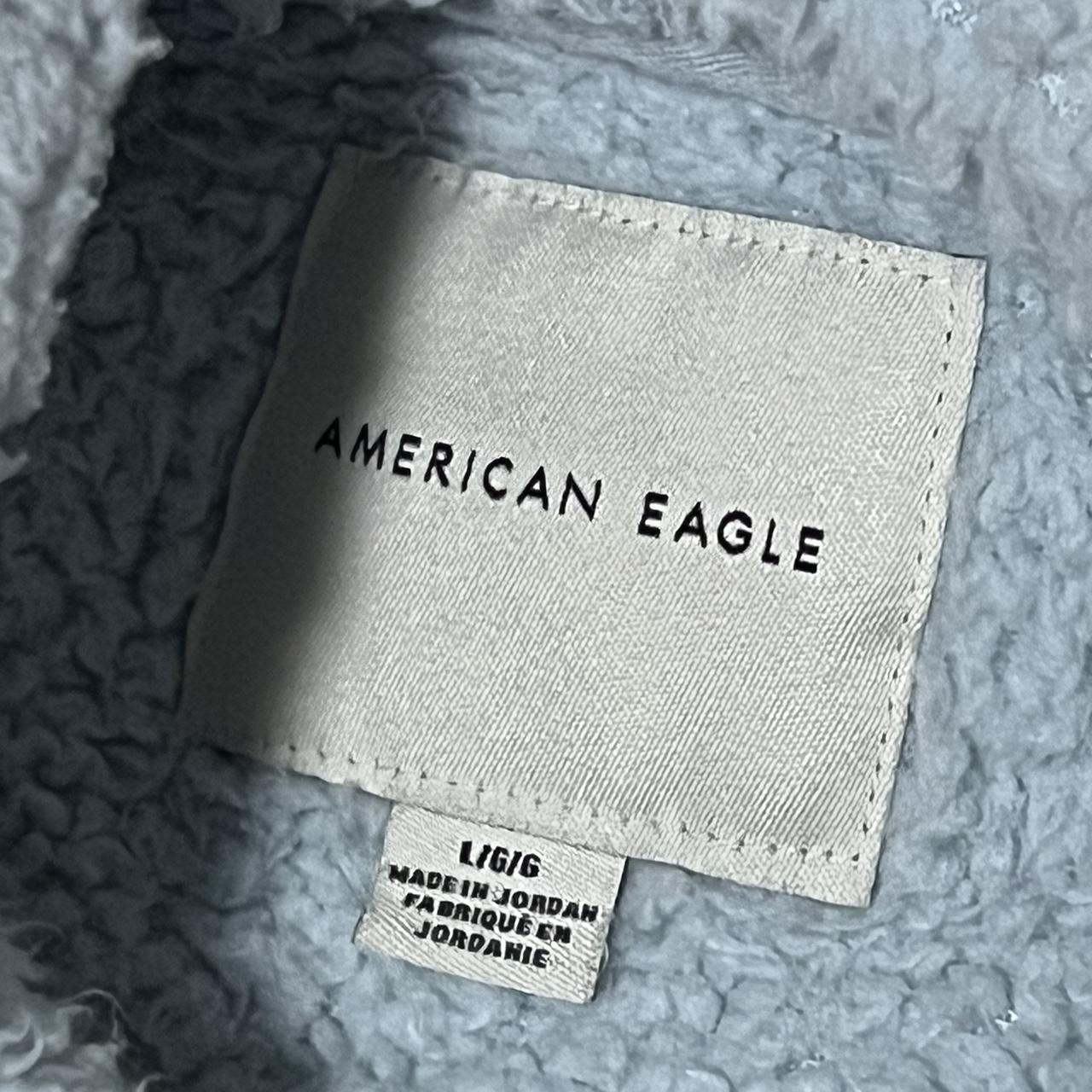 Baby Blue American Eagle Sherpa Hoodie -size L -worn... - Depop