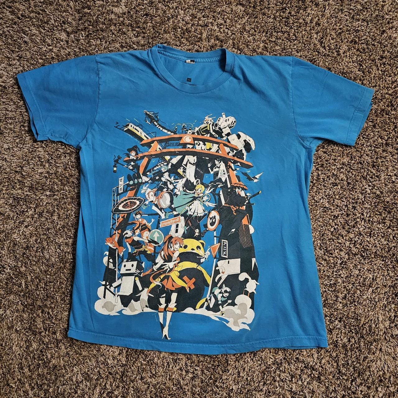 Boomslank x Crunchyroll collab shirt Size L, blue,... - Depop
