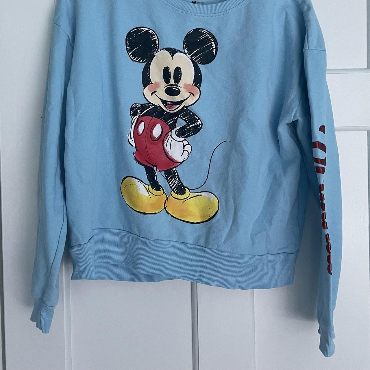 Disney Mickey Mouse light blue XXL crewneck sweatshirt - Depop