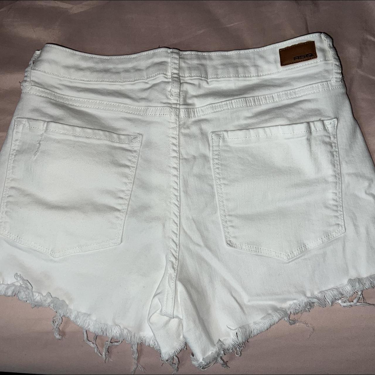 Distressed White High Rise Shorts New Size 28 No... - Depop