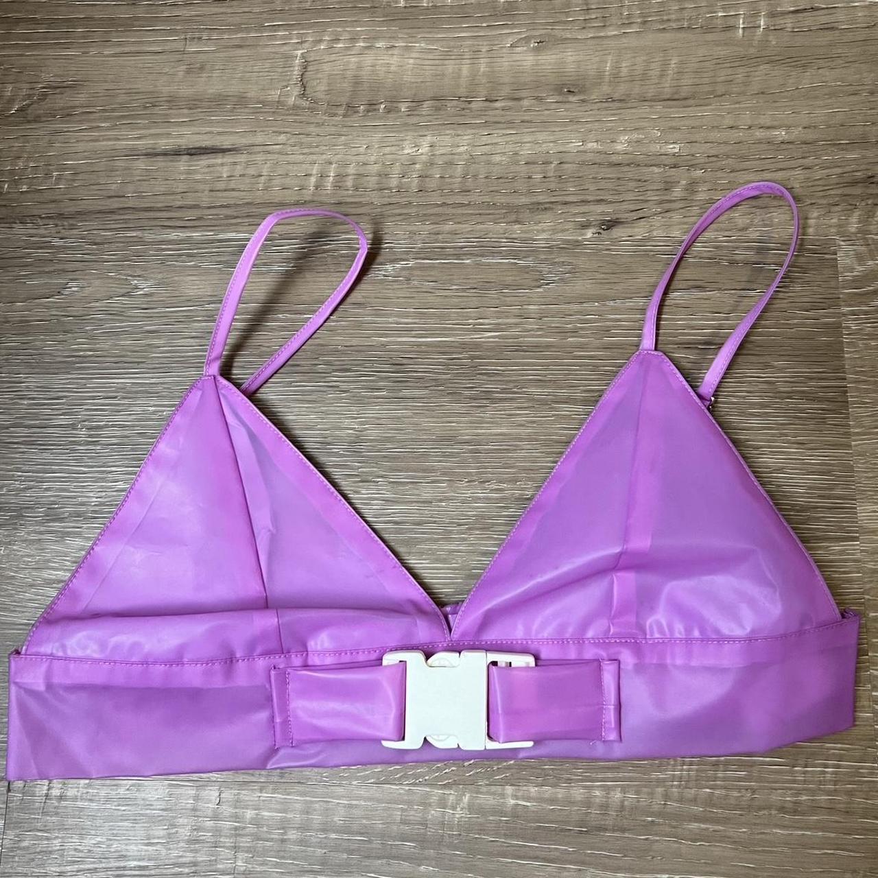 -iHeartRaves PU Buckle Bikini Style Rave Top -Size... - Depop