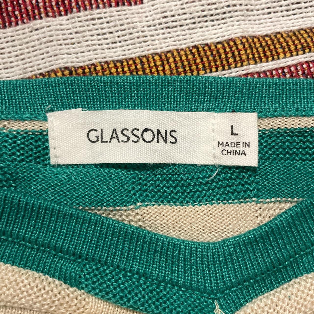 Green and Cream Glassons Top Worn once, in perfect... - Depop