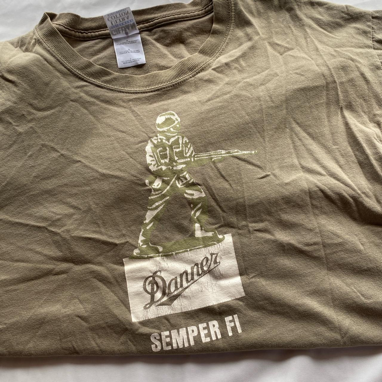vintage danner boots semper fi shirt with plastic... - Depop
