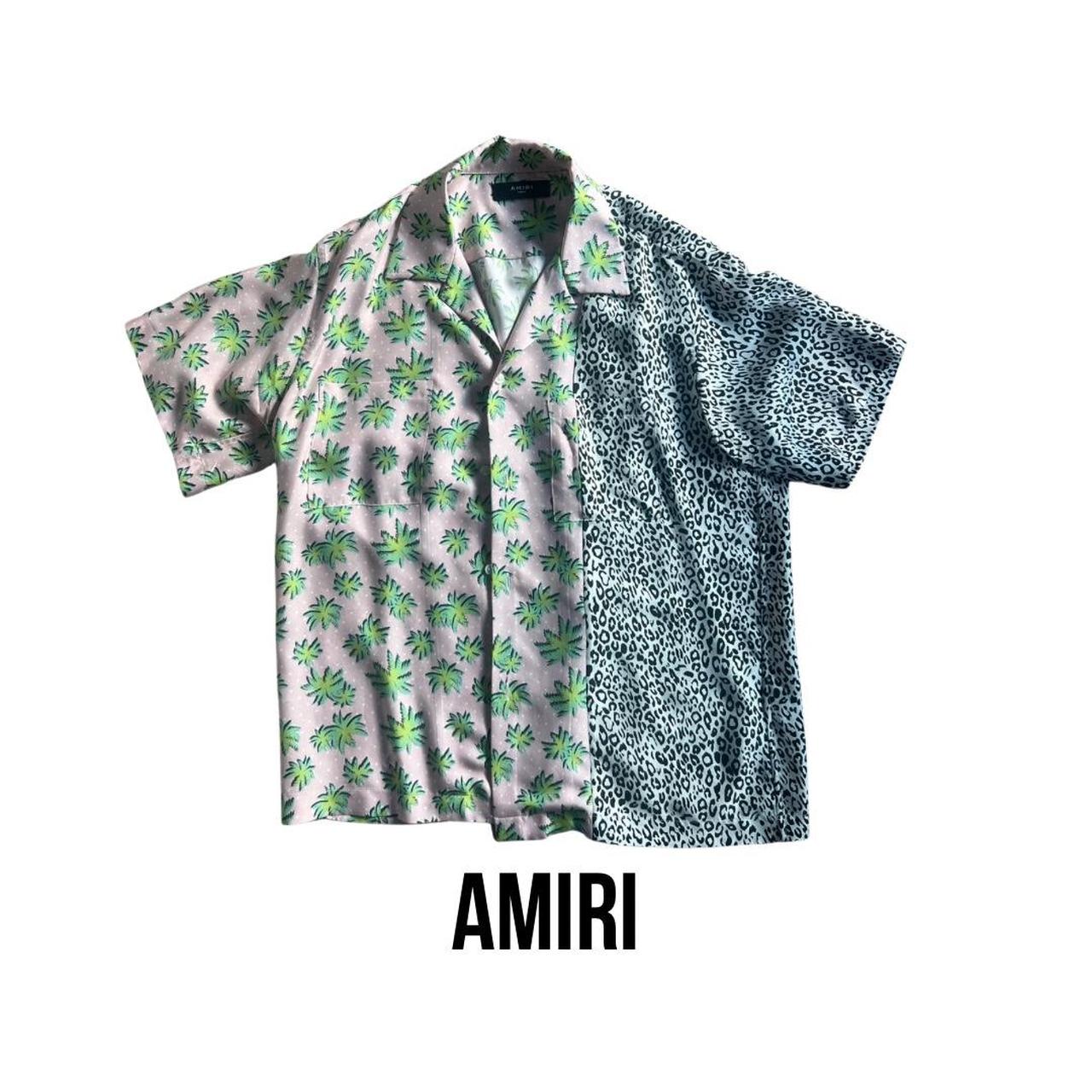 Amiri Multicolor Printed Silk Paneled Bowling Shirt L - Depop
