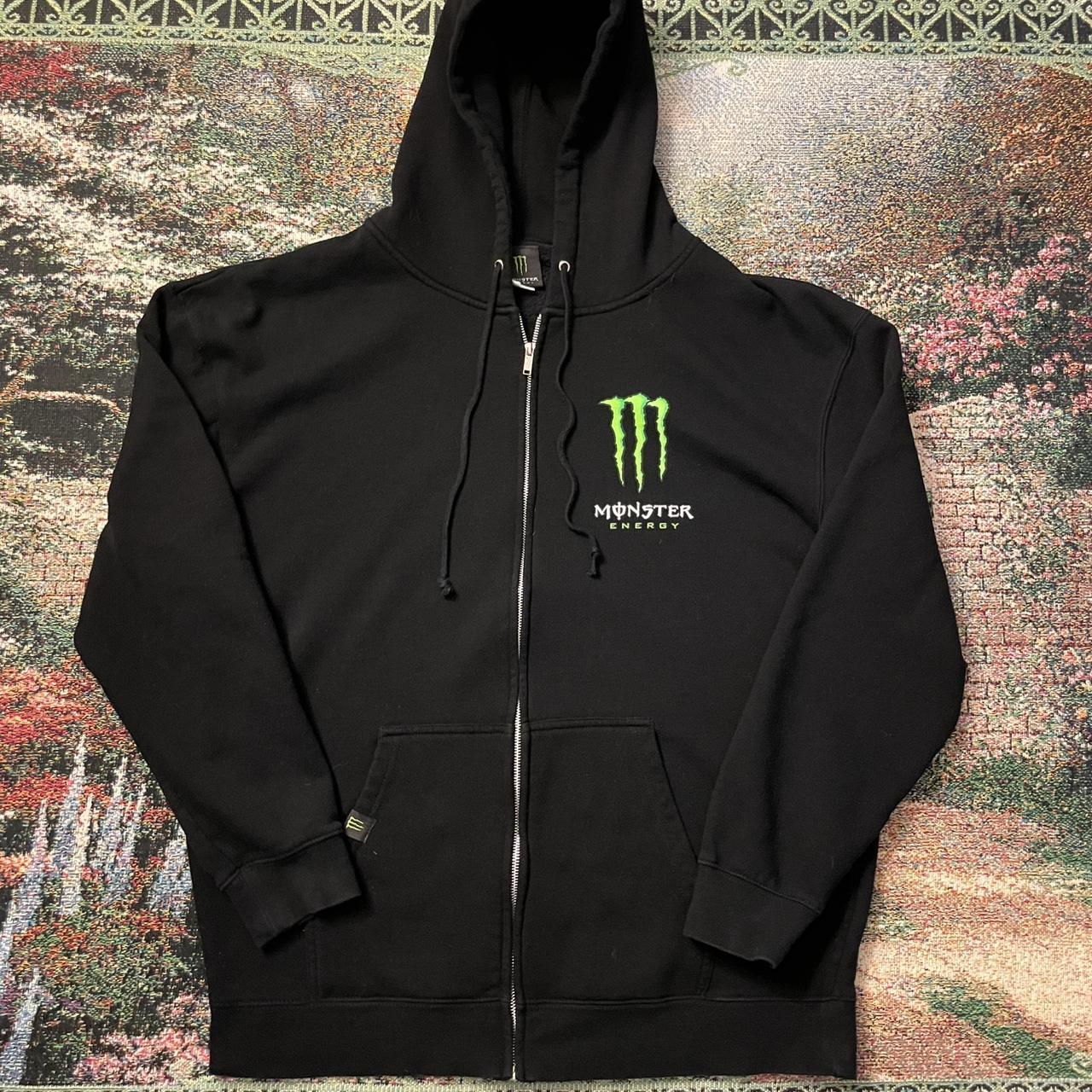 Y2k Monster Energy Zip-Up Hoodie •Measures 25” x... | Depop