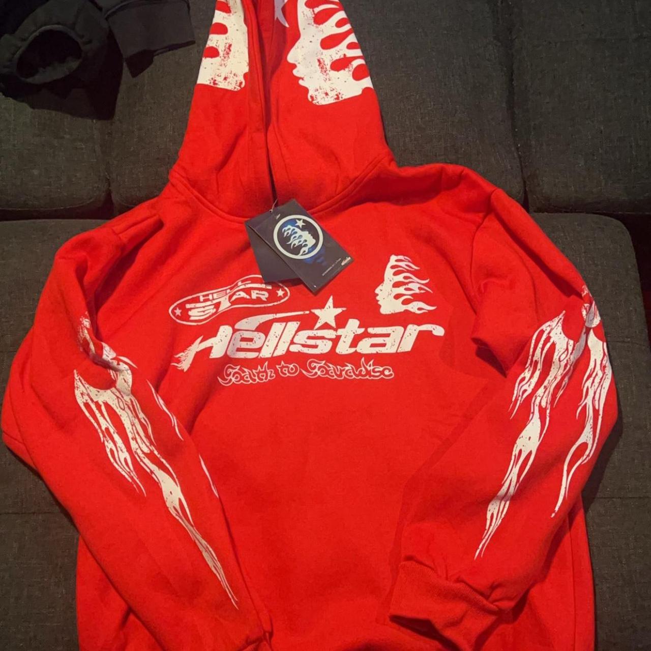 Red Hellstar hoodie *AUTHENTIC* -Ships within 24... | Depop