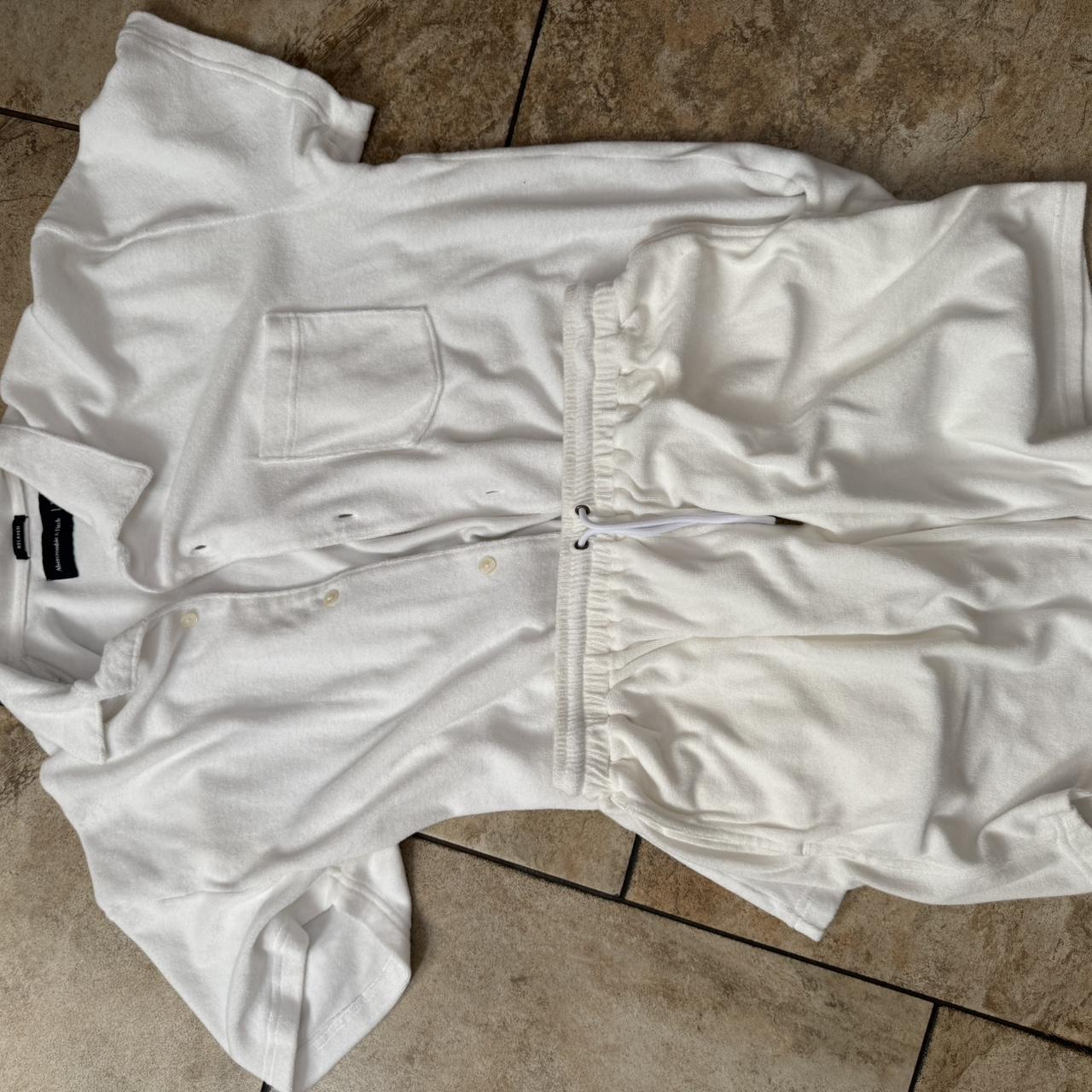 White Terry Cloth Set Top Abercrombie XL Bottom... | Depop