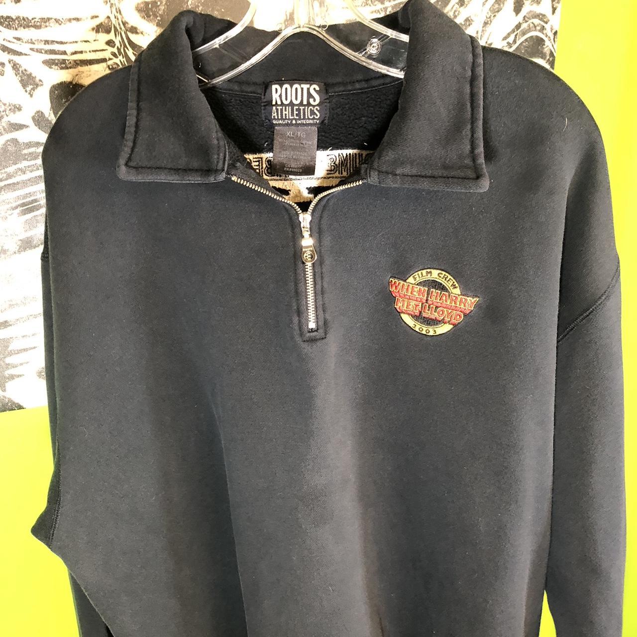 Roots Men's Navy Sweatshirt | Depop