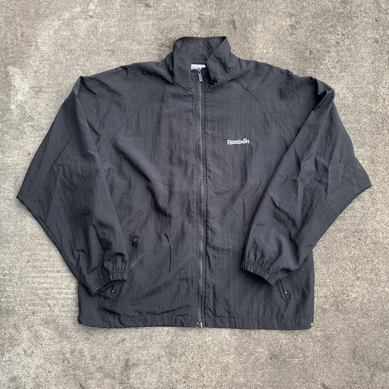 Vintage Reebok zip up rain jacket - size xl - Depop