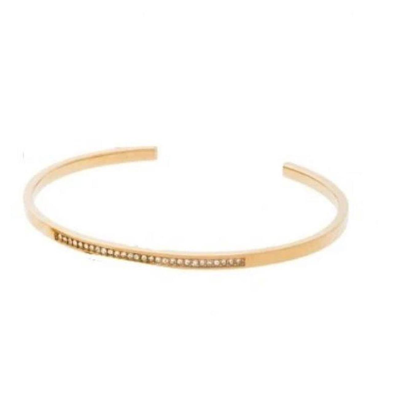 Michael Kors Gold-Tone Steel Slim Cuff Bracelet... - Depop