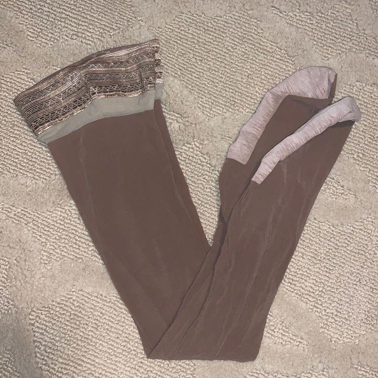 Vintage thigh high tan stockings. Like new... - Depop