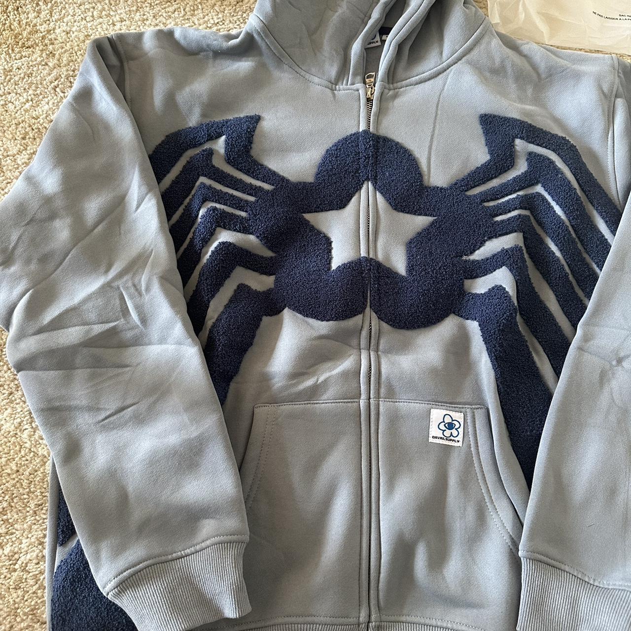 Davril Blue Star Spider ZipUp Hoodie Stunning blue... | Depop