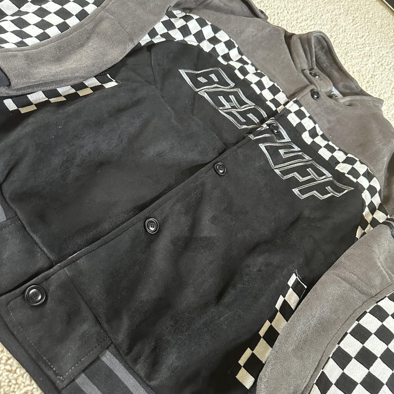 Black Grey Checkered Racing Jacket Brand new, never... - Depop