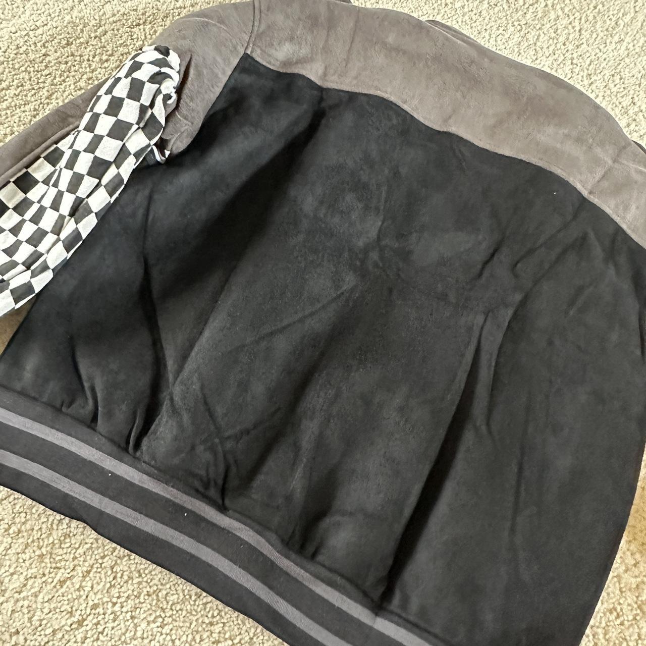Black Grey Checkered Racing Jacket Brand new, never... - Depop