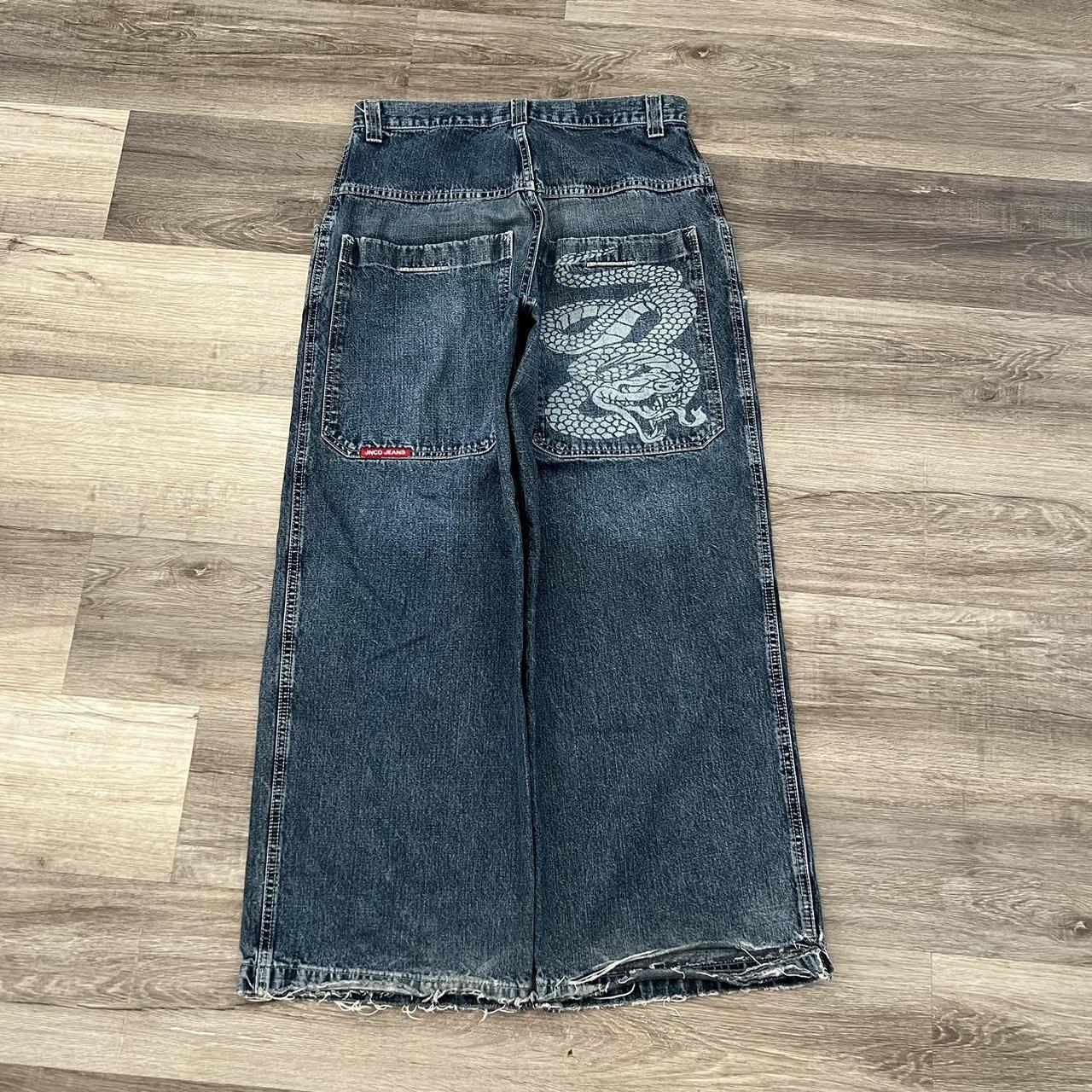 Jnco Snakes Baggy 90s Og Vintage Blue Southpole... - Depop