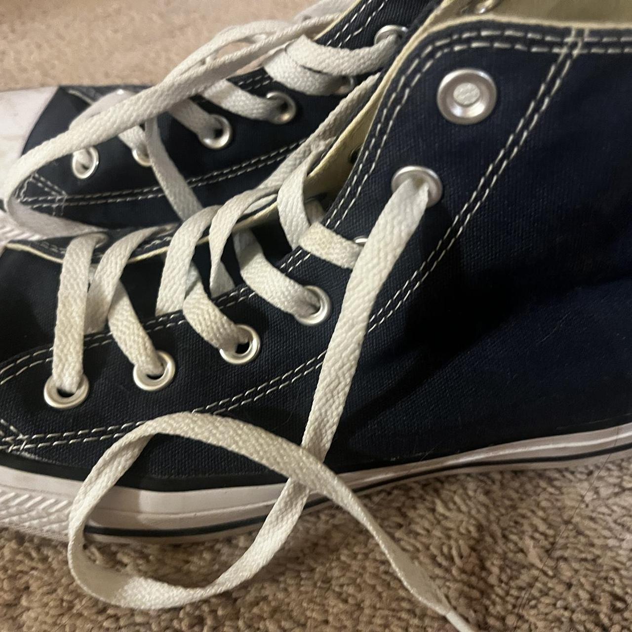 dark blue converse - Depop