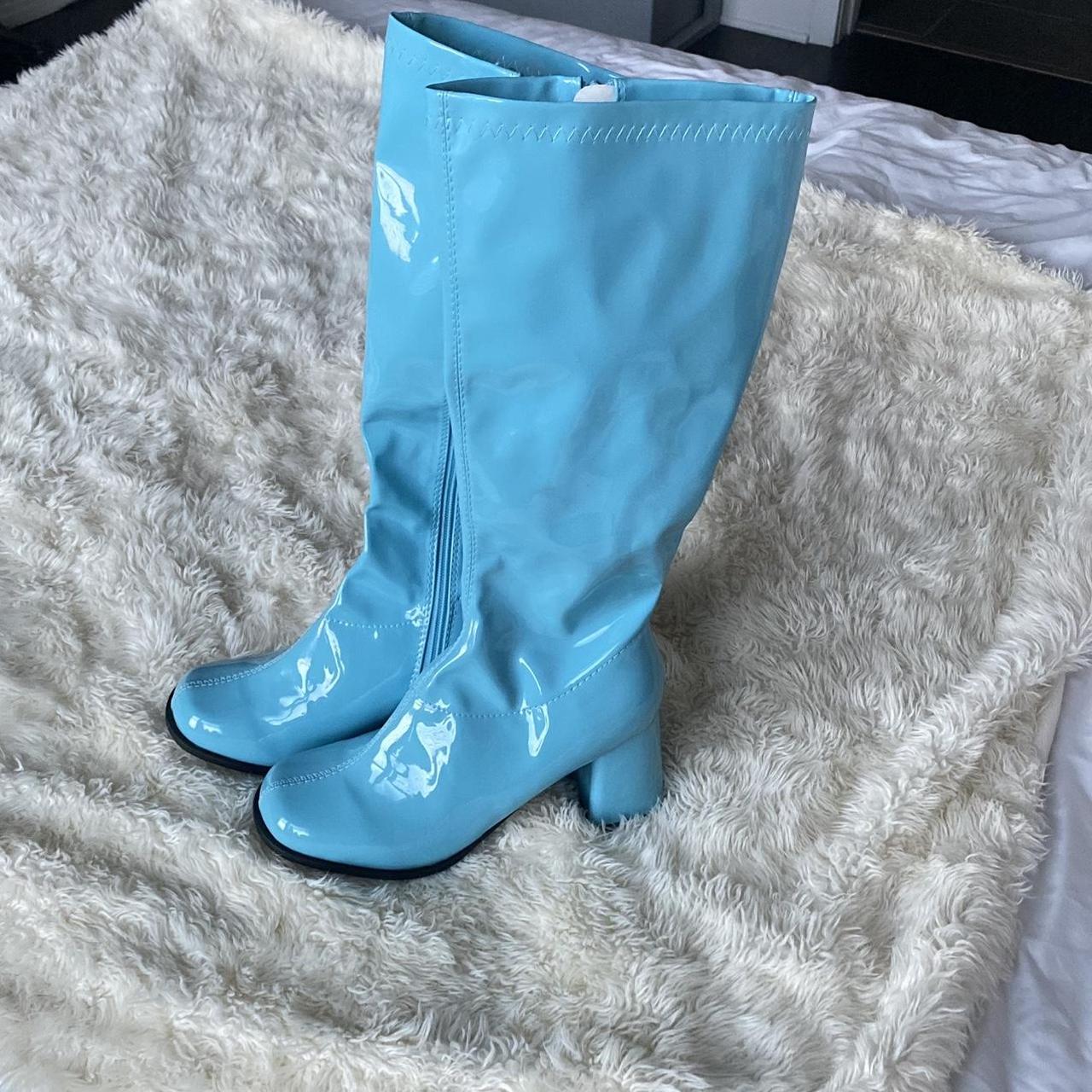 Knee High Light Blue Boots Perfect for costume or... - Depop