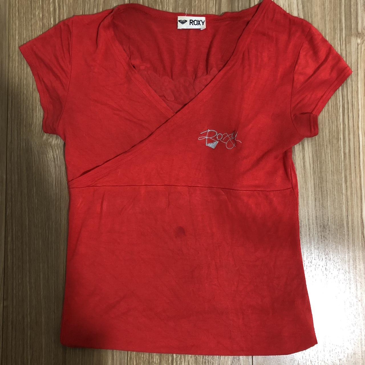 VINTAGE ROXY - RED ROXY T-SHIRT AND Beautiful Red,... - Depop
