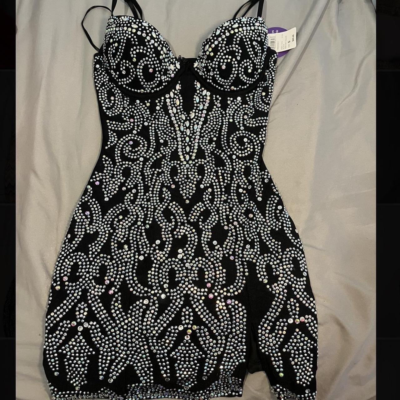Beautiful bedazzled short body con dress from... - Depop