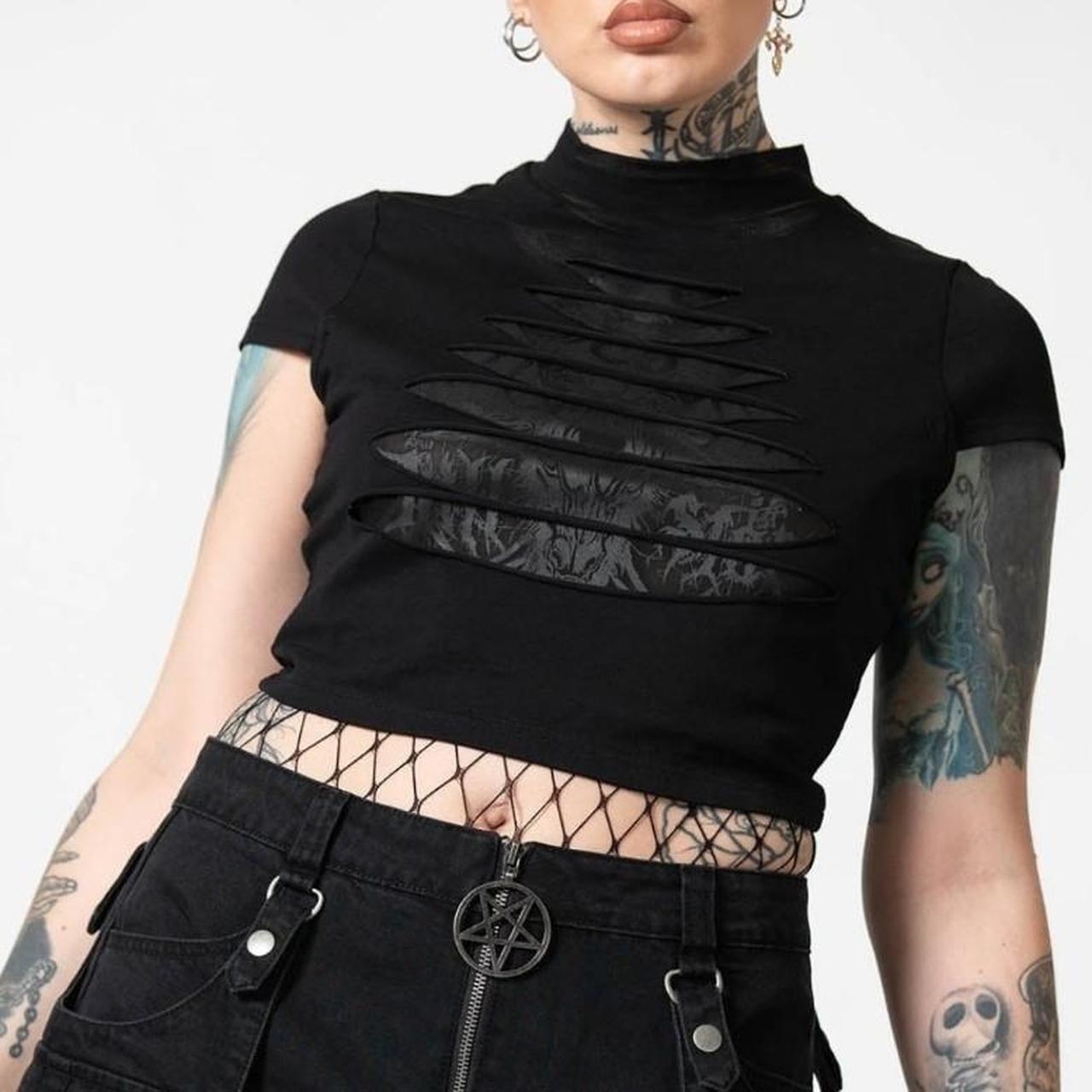 Killstar Hettie Slashed crop top Size M Super cute... - Depop