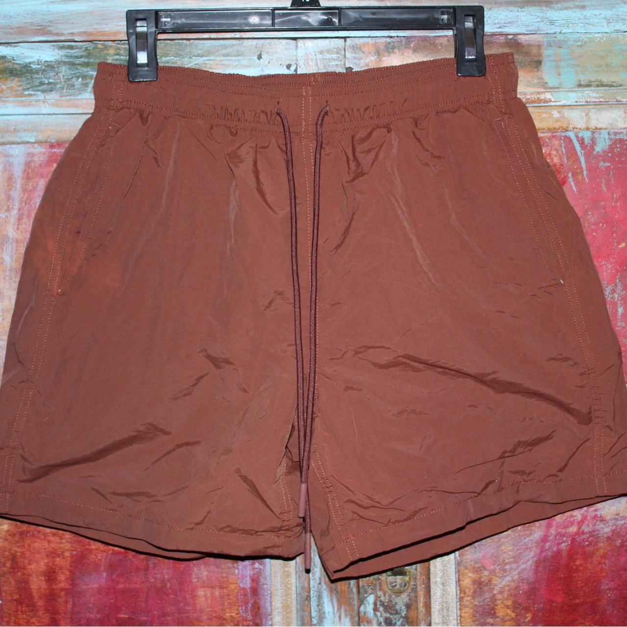 brown swim trunks - Depop