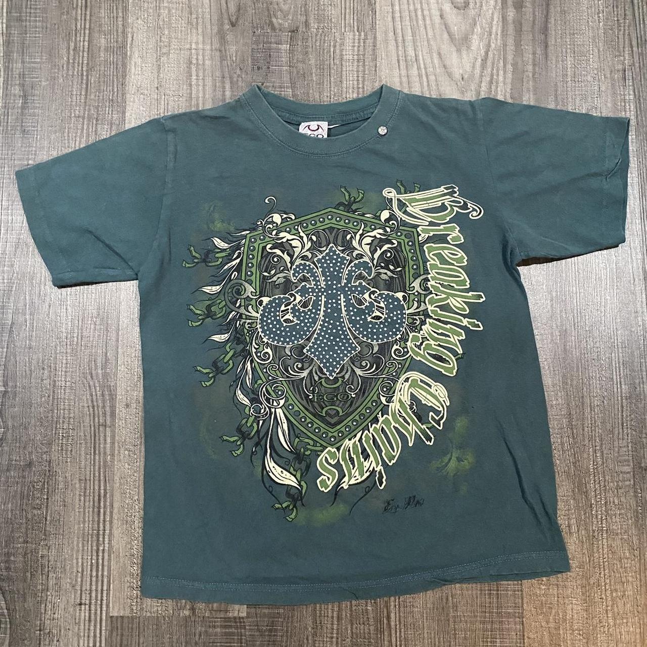Y2K Women’s Green EGO T -Size L (no tag) -Condition... - Depop