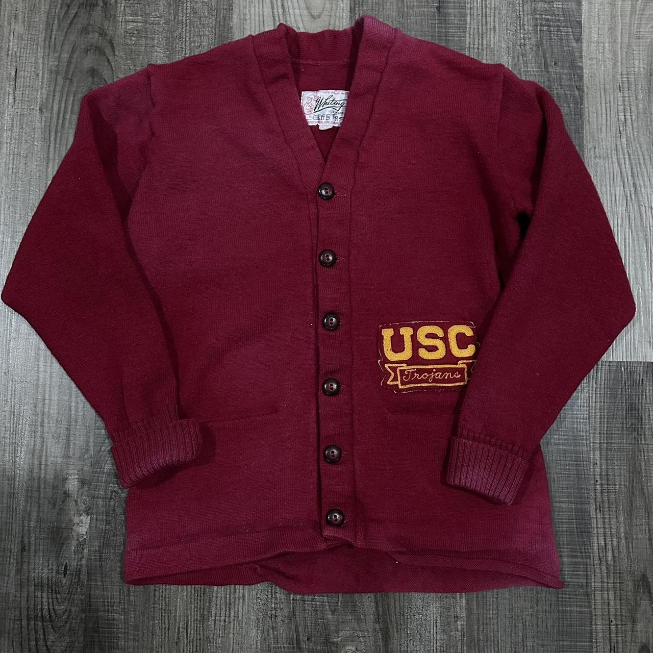 Vintage USC Buttoned Cardigan -Size 42 (fits... - Depop