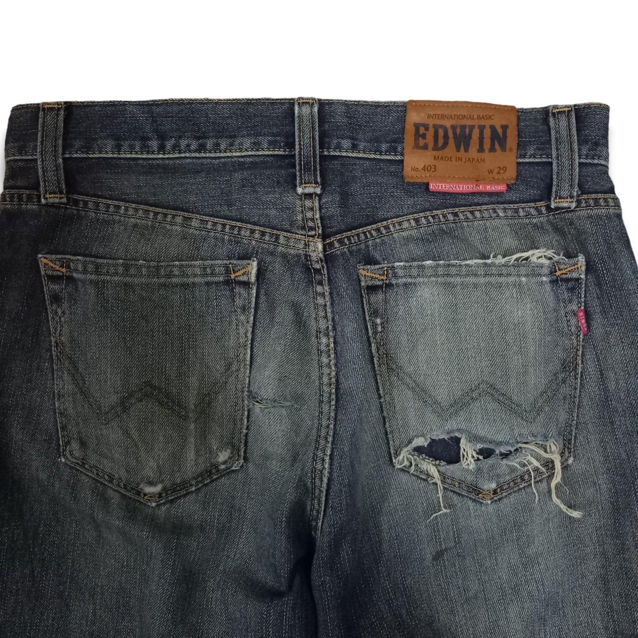 Vintage Edwin Japan Ripped Mudwash Loose Style Jeans... - Depop